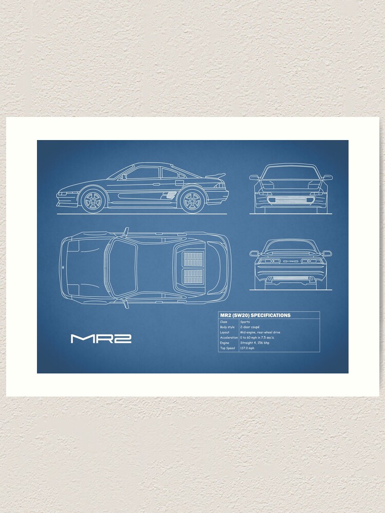 "The MR2 Blueprint" Art Print for Sale by rogue-design | Redbubble