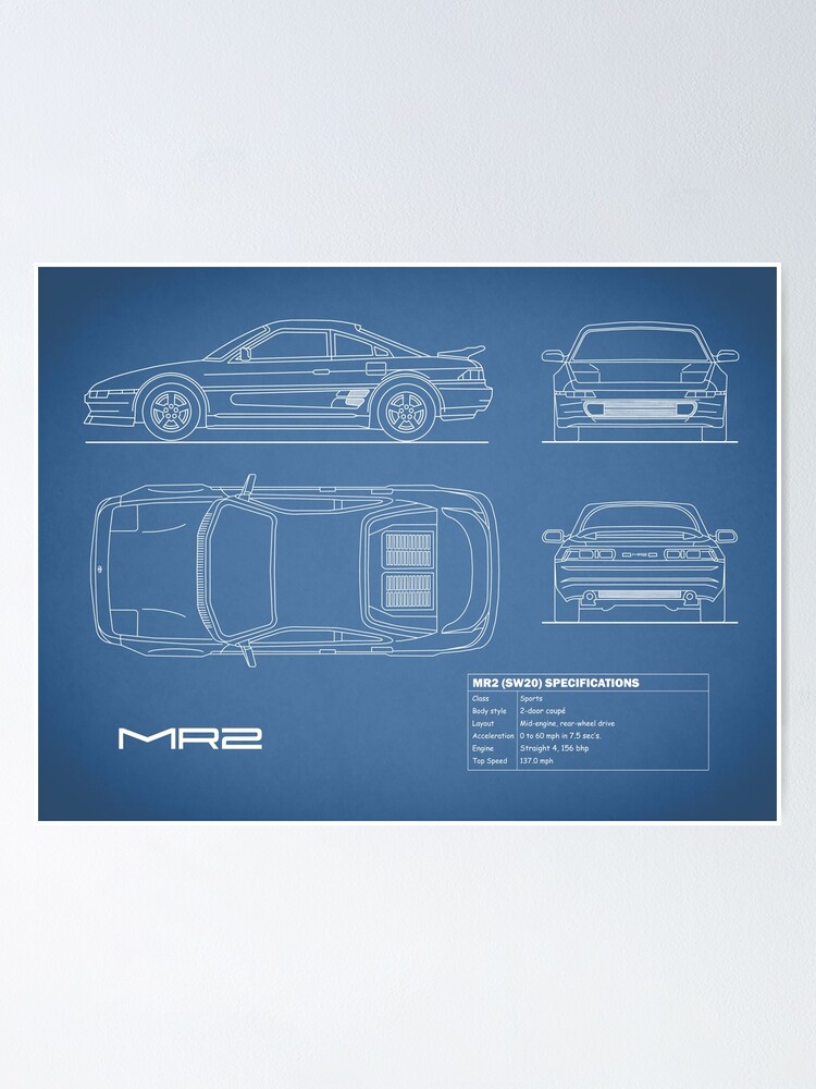 "The MR2 Blueprint" Poster for Sale by rogue-design | Redbubble