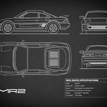 "The MR2 Blueprint in Black" Photographic Print for Sale by rogue ...