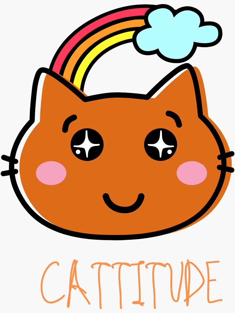 "Cattitude" Sticker by Gymhoe | Redbubble