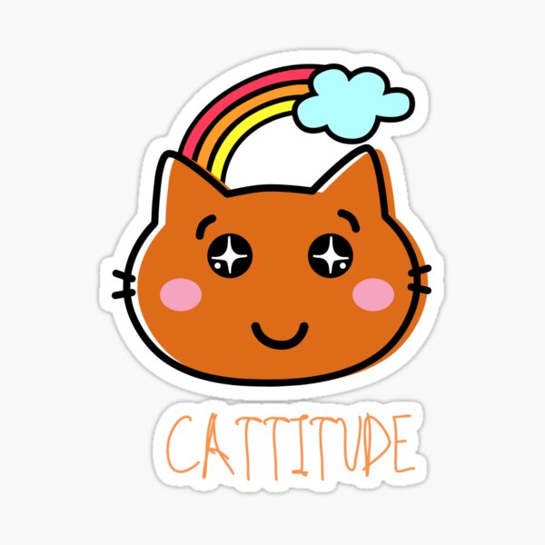 "Cattitude" Sticker by Gymhoe | Redbubble