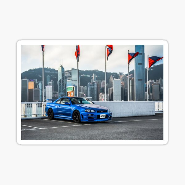 "Nissan Skyline GT-R R34" Sticker for Sale by ricoliu | Redbubble