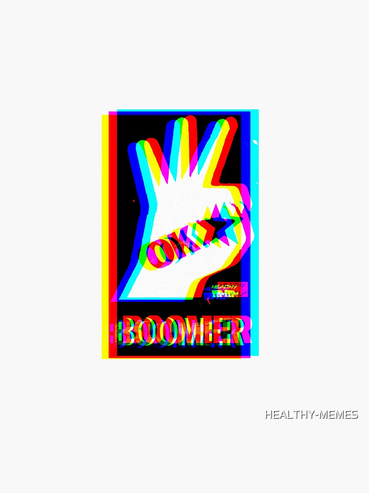 "OK BOOMER Hand Sign Retro Poster Aesthetic Style " Sticker for Sale by ...