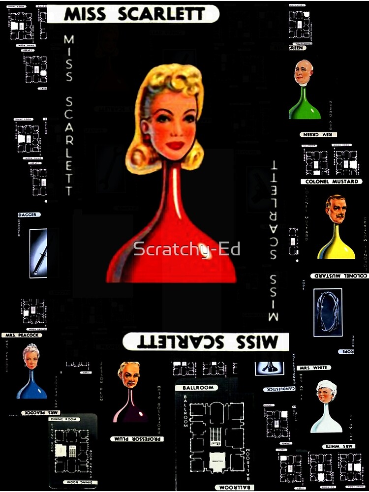 "Cluedo Scarlett" Art Print for Sale by Scratchy-Ed | Redbubble