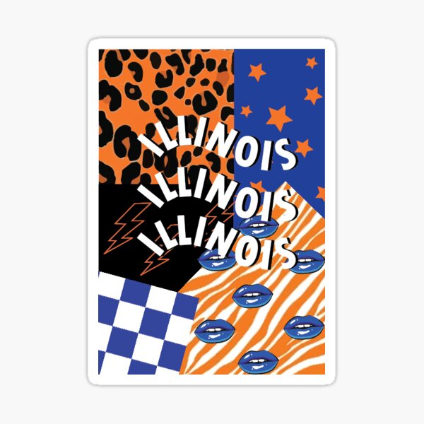 "University of Illinois Collage" Sticker by taliakatz | Redbubble