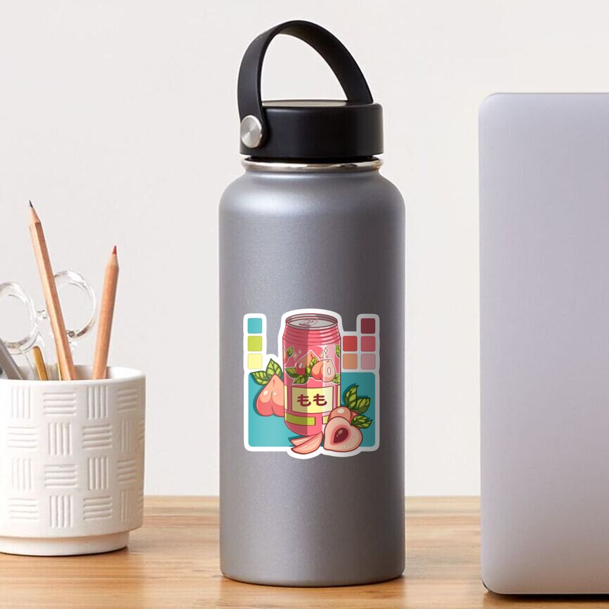 "The cute Japanese peach soda can " Sticker for Sale by AnGoArt | Redbubble