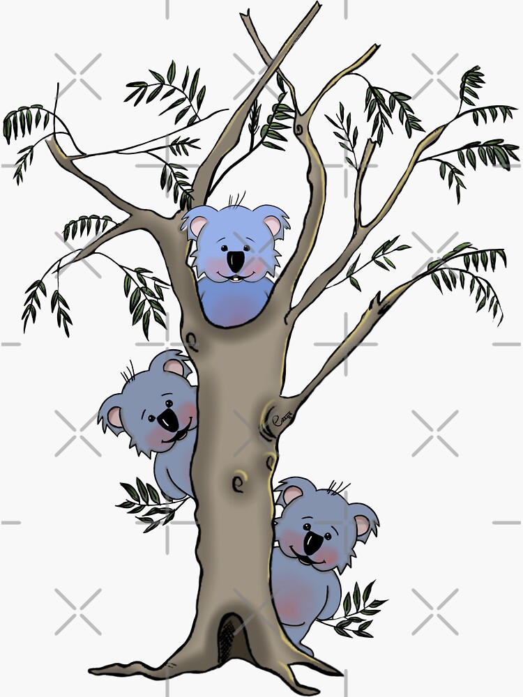 "The Little Bear in a tree with other blue koalas book character ...