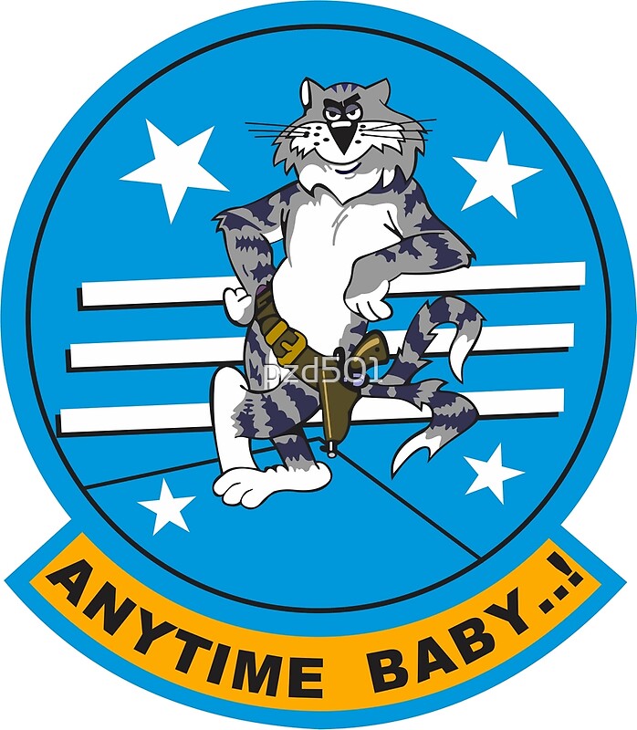 "F-14 Tomcat Anytime Baby! - Patch - Clean Style " by pzd501 | Redbubble