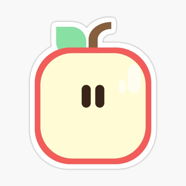 "Red Cartoon Apple Core Design" Sticker for Sale by StuffNStickers ...
