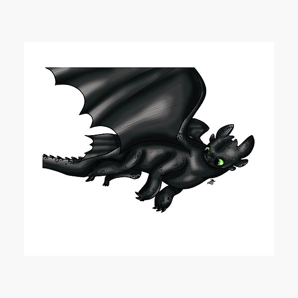 "HTTYD Flying Toothless Dragon" Photographic Print for Sale by skylar ...