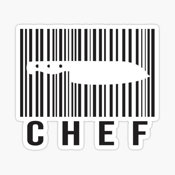 "Chef Knife barcode cool design for professional chefs" Sticker by ...