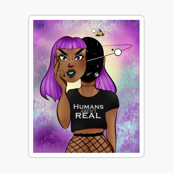 "Galaxy Girl" Sticker by neptuluna | Redbubble
