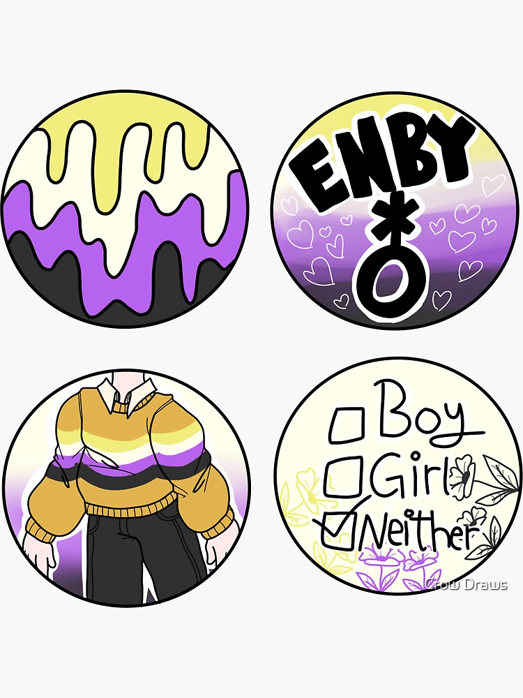 "Non-binary sticker pack " Sticker by Fishy-does-art | Redbubble