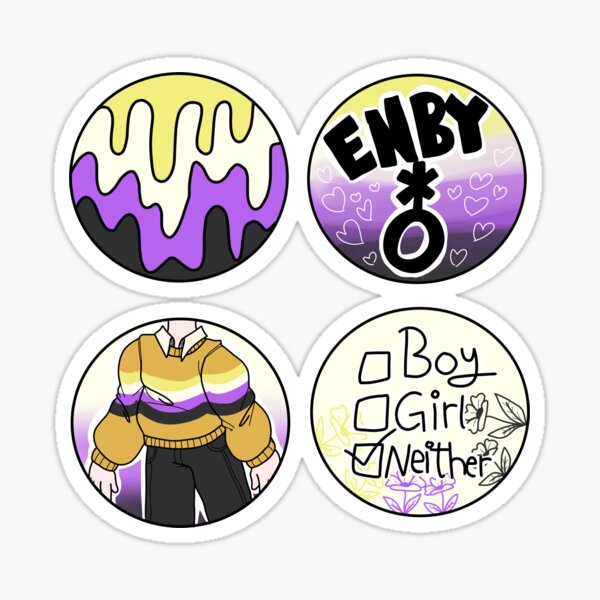 "Non-binary sticker pack " Sticker by Fishy-does-art | Redbubble