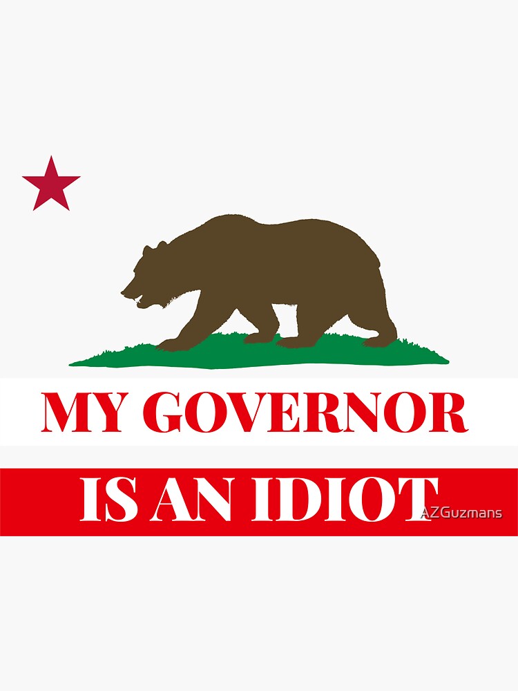 "Sarcastic My Governor Is An Idiot California Politics Gift" Sticker ...