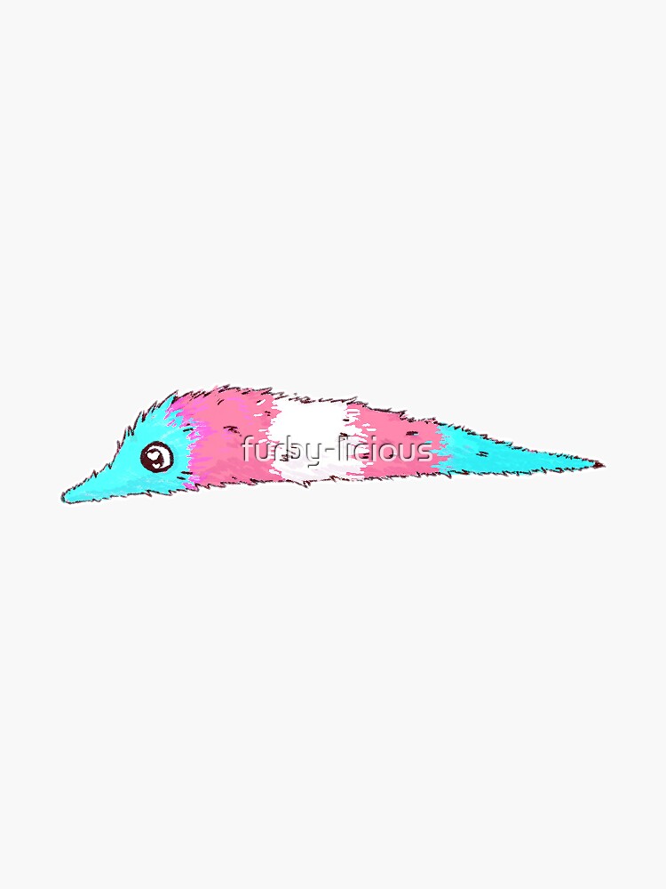 "TRANS PRIDE WORM ON A STRING" Sticker by furby-licious | Redbubble