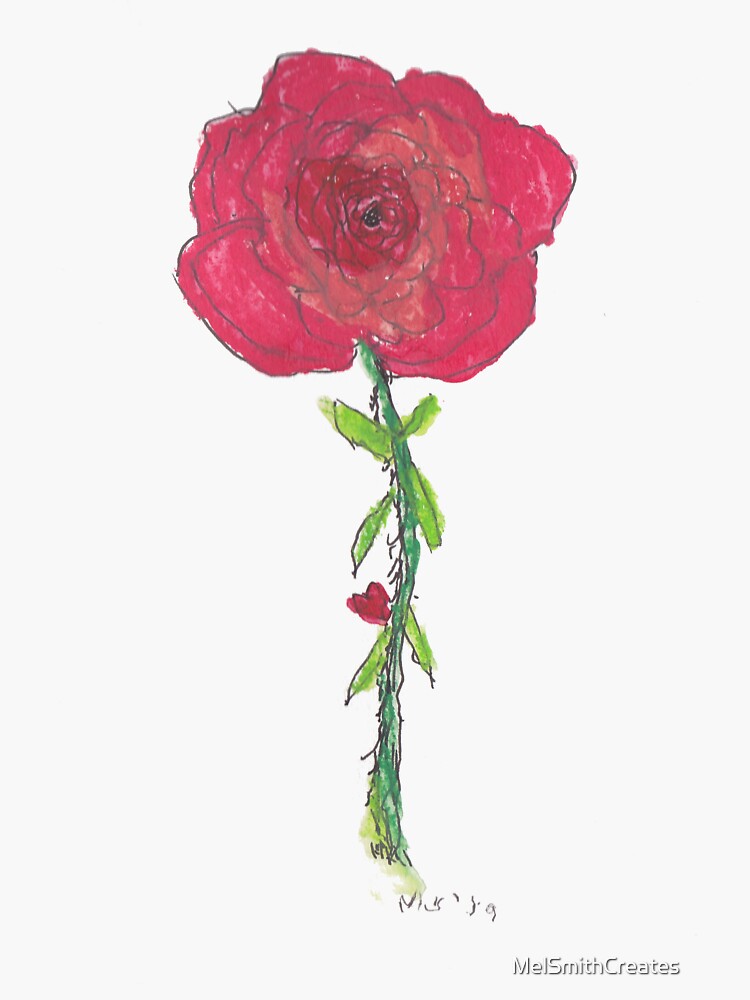 "Bev's Rose" Sticker for Sale by MelSmithCreates | Redbubble
