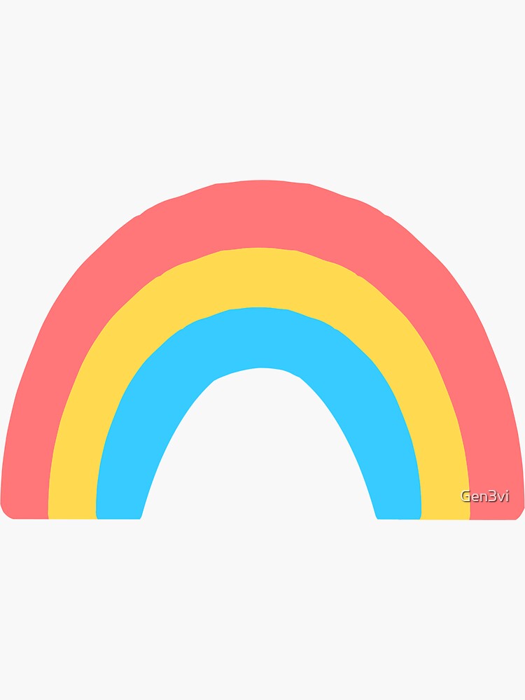 "Cute Simple 3 coloured Rainbow " Sticker by Gen3vi | Redbubble
