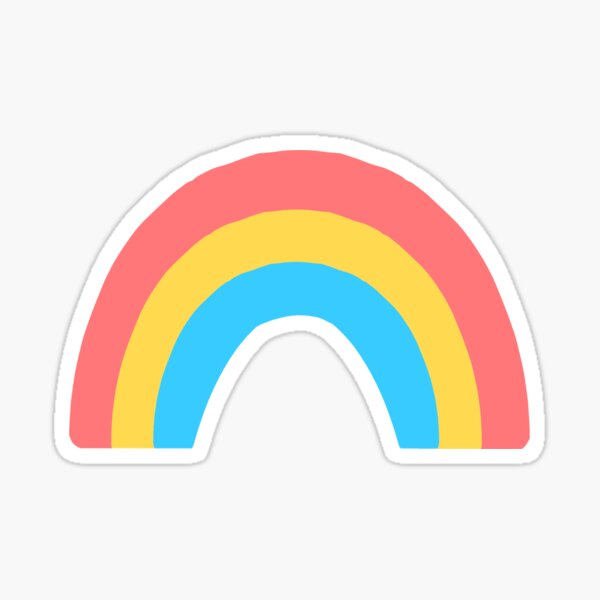 "Cute Simple 3 coloured Rainbow " Sticker by Gen3vi | Redbubble