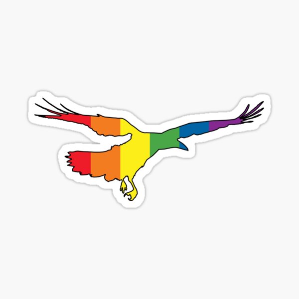 "Rainbow Pride Flying Raven Silhouette" Sticker by sapphire-skies ...