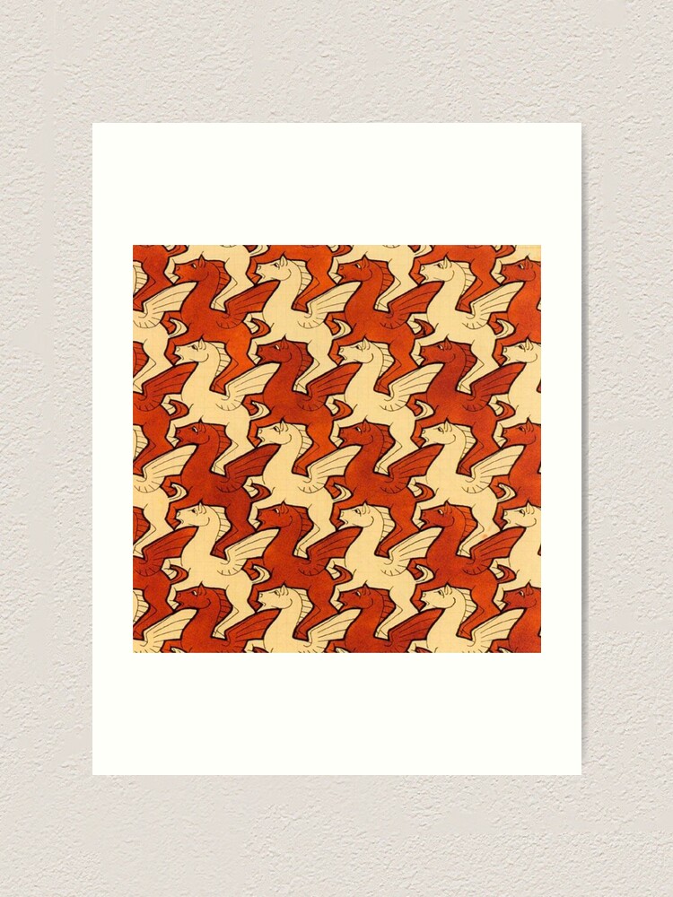 "Escher pegasus tile repeating pattern" Art Print for Sale by DogLord ...