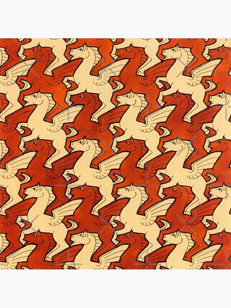 "Escher pegasus tile repeating pattern" Art Print for Sale by DogLord ...