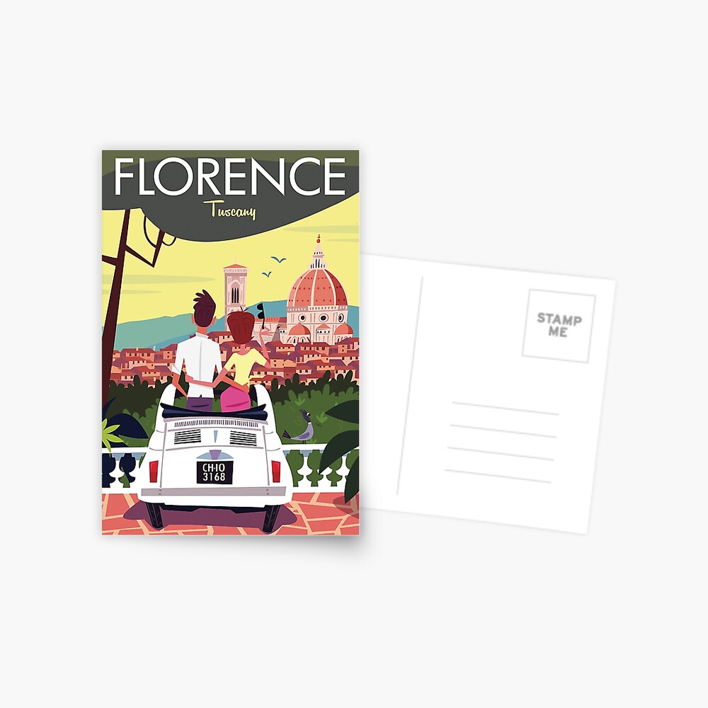 "Florence poster" Postcard for Sale by GAGodel | Redbubble