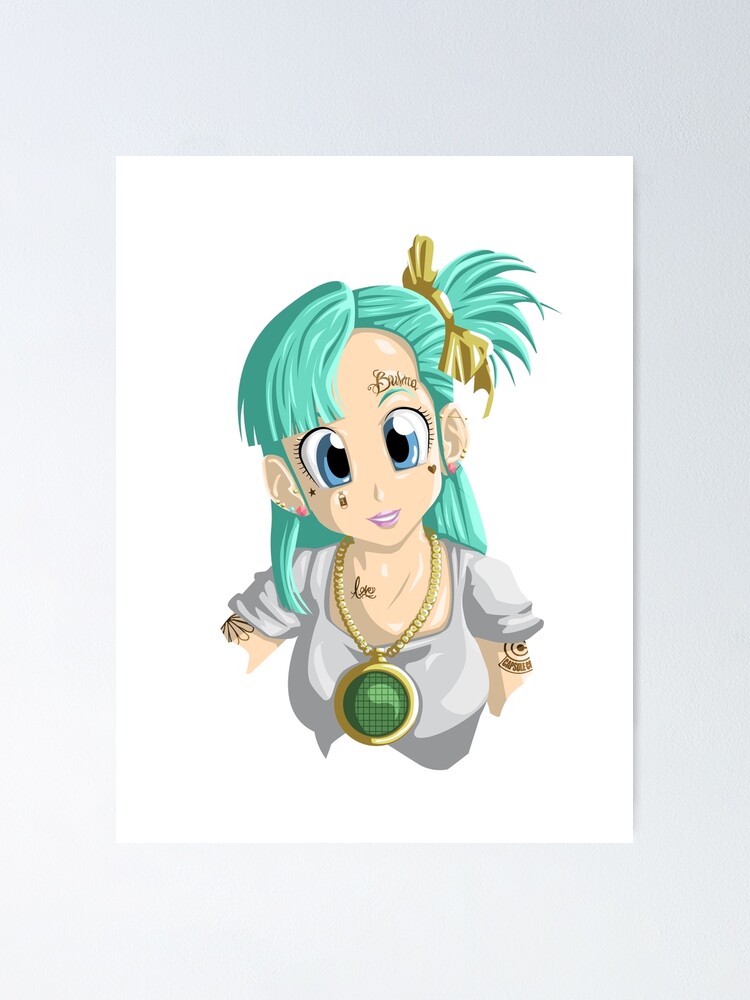 "face tattoo Bulma " Poster for Sale by artbyBenjxmin | Redbubble