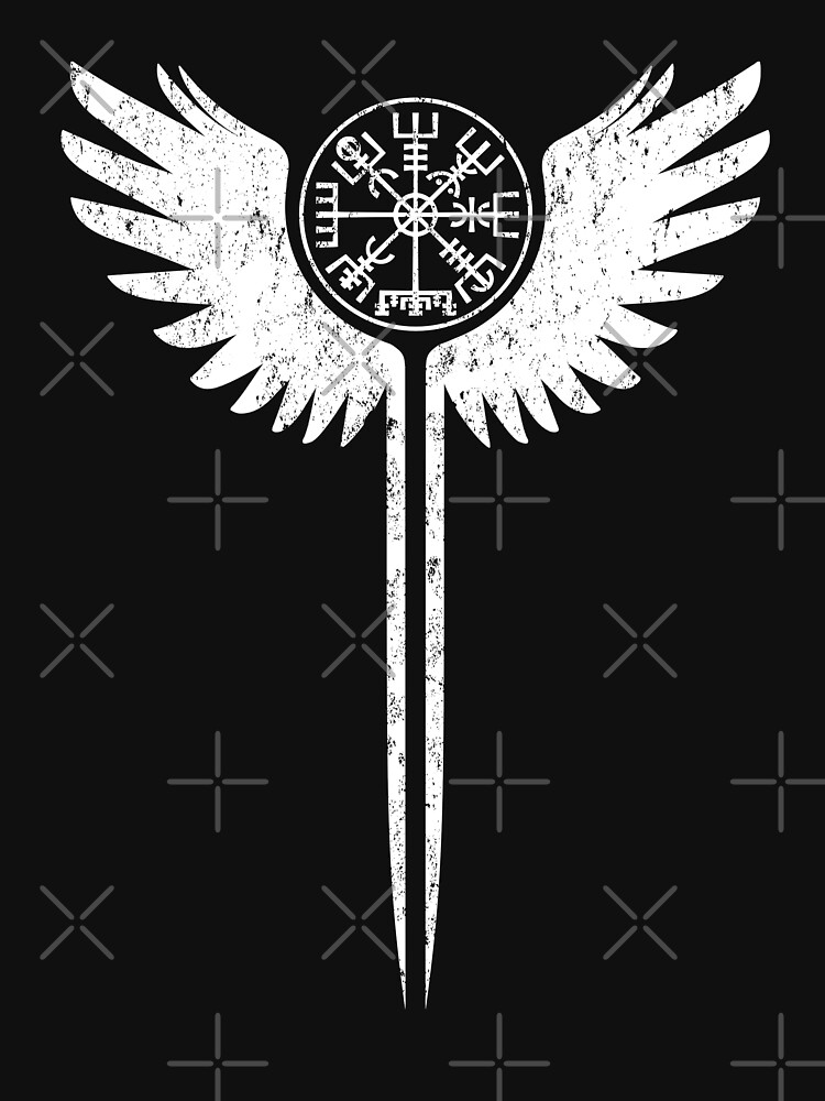 "Valkyrie wings and Vegvisir" Essential T-Shirt for Sale by Beltschazar ...