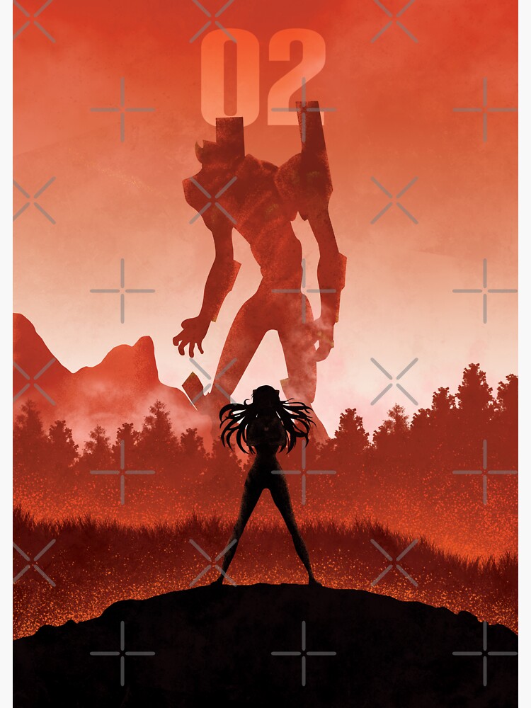 "Eva 02" Sticker for Sale by Sooru | Redbubble