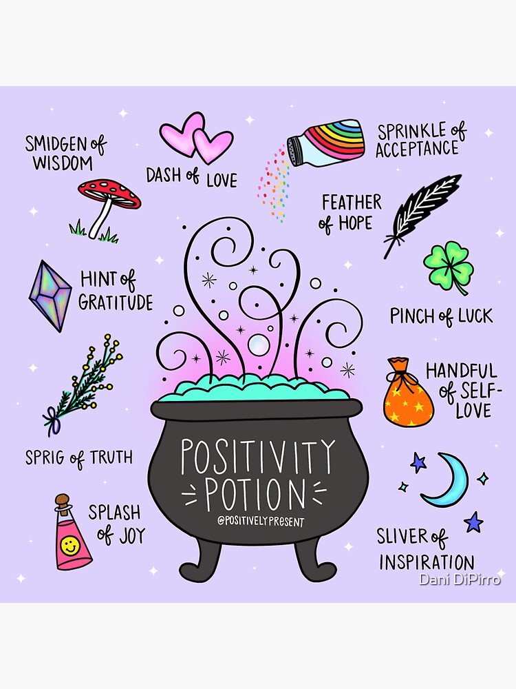 "Positivity Potion - Positively Present" Sticker for Sale by ...