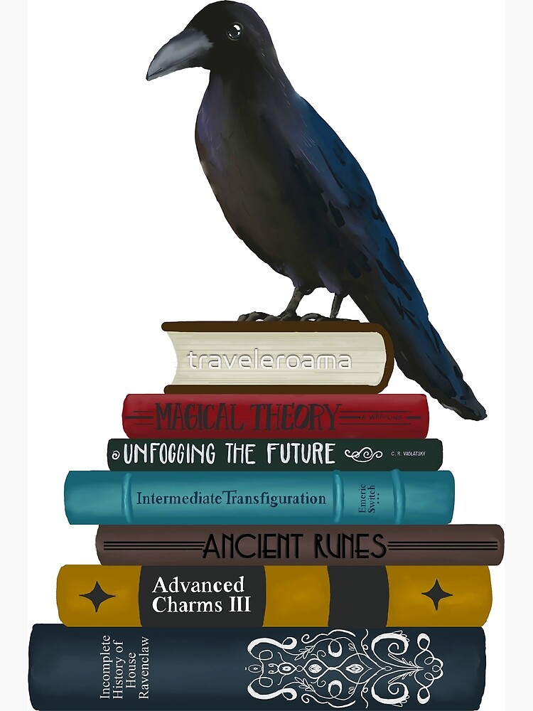 "Raven on Books" Art Print by traveleroama | Redbubble