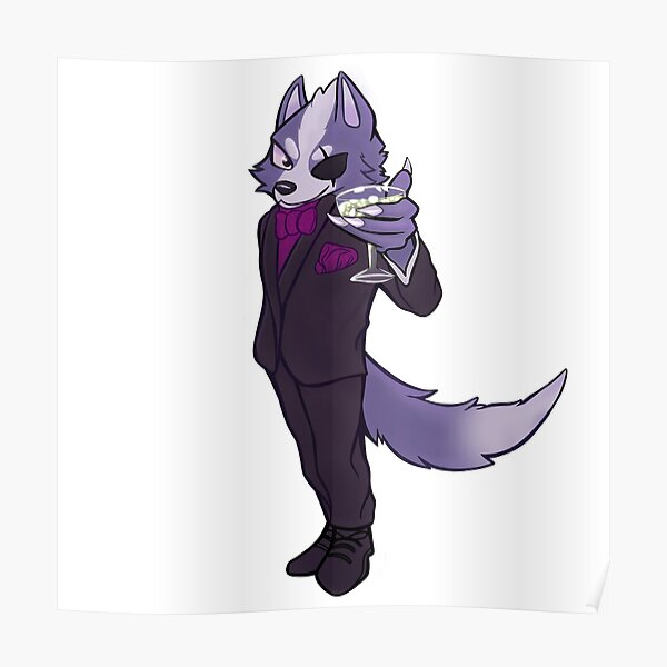 "Dapper Wolf Sticker" Poster by DaraMonster | Redbubble