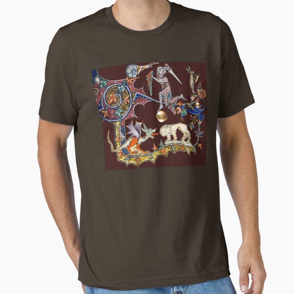 "WEIRD BESTIARY,MEDIEVAL KNIGHT FIGHTING SNAIL,DRAGON AND LION IN RED ...