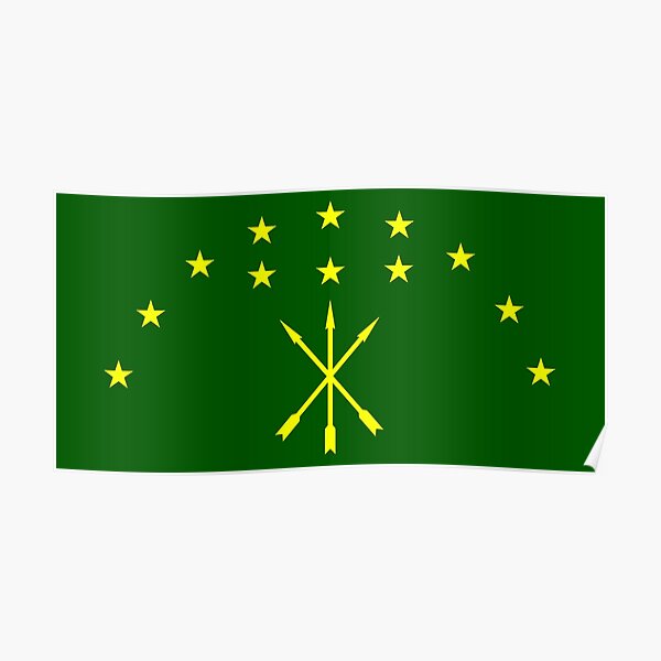 "Circassian Flag" Poster by peritshop | Redbubble
