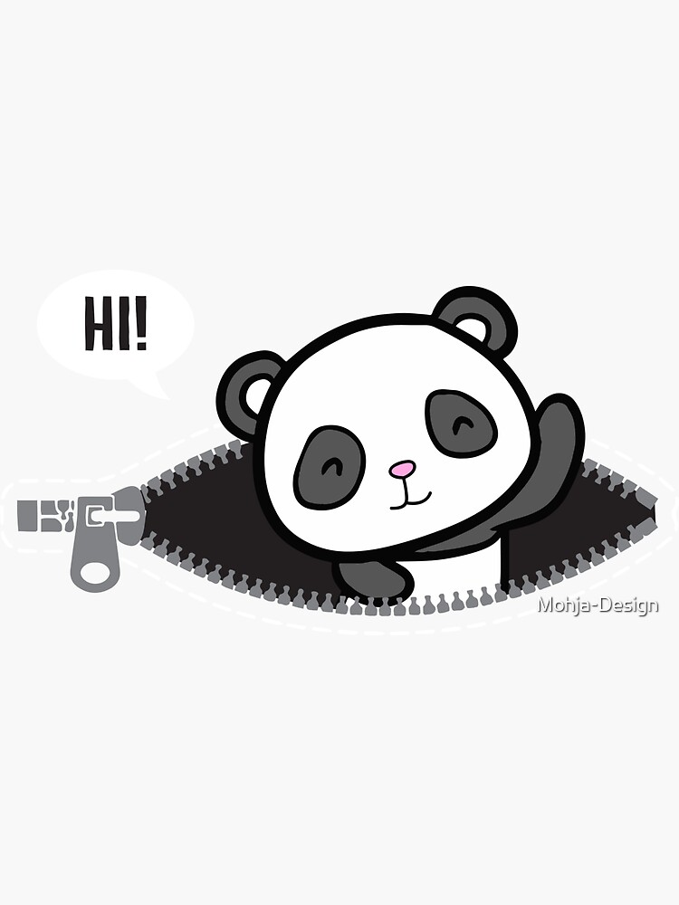 Pregnant Panda With Zipper Sticker For Sale By Mohja Design Redbubble