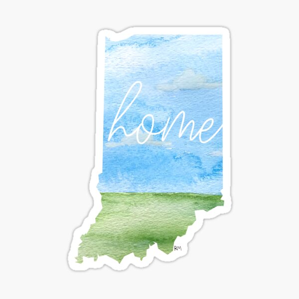 "Indiana Home State" Sticker for Sale by RuthMCreative | Redbubble