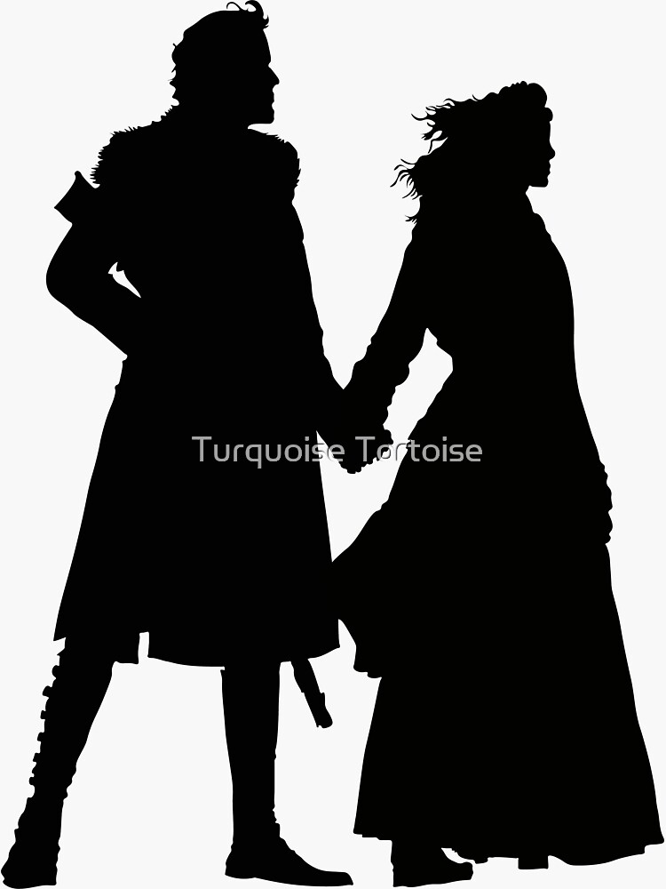 "Outlander - Jamie and Claire Fraser outline" Sticker for Sale by ...