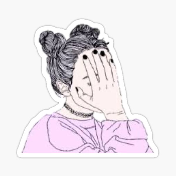 "Girl holding face " Sticker for Sale by Lyric-spears | Redbubble
