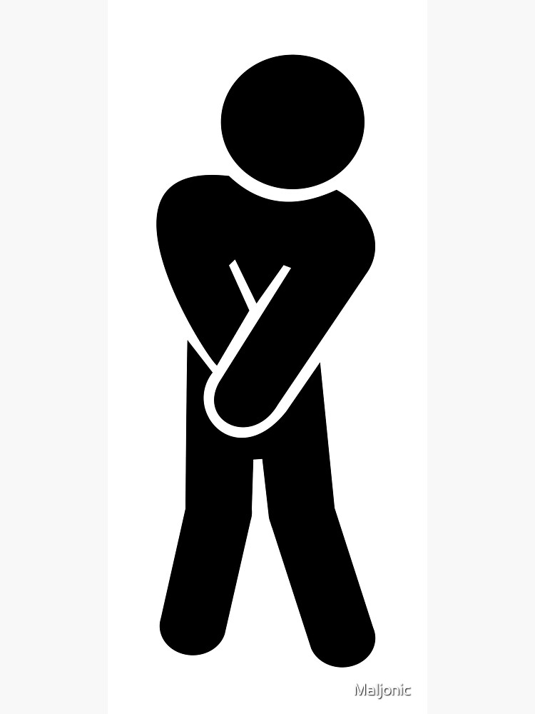 "Man Boy Busting For A Pee Restroom Bathroom Toilet Door Joke Sign ...