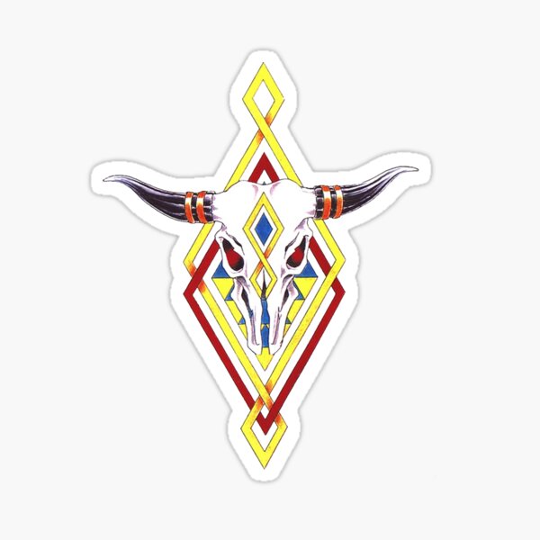 "Bull skull on triangles" Sticker for Sale by ocdcash | Redbubble