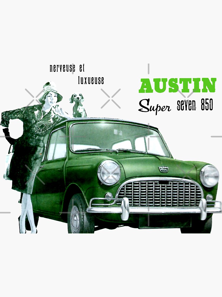 "AUSTIN SEVEN (MINI) 850" Sticker by ThrowbackM2 | Redbubble