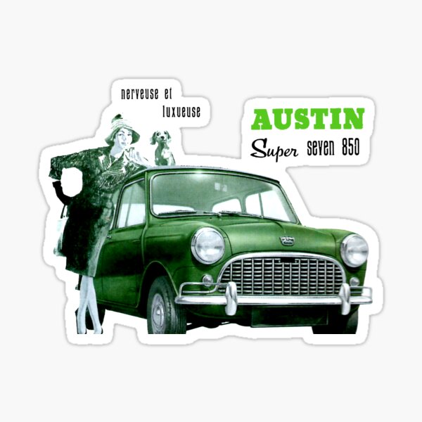 "AUSTIN SEVEN (MINI) 850" Sticker by ThrowbackM2 | Redbubble