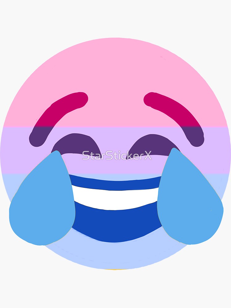 "Bi Pride Laughing Emoji Sticker" Sticker by StarStickerX | Redbubble