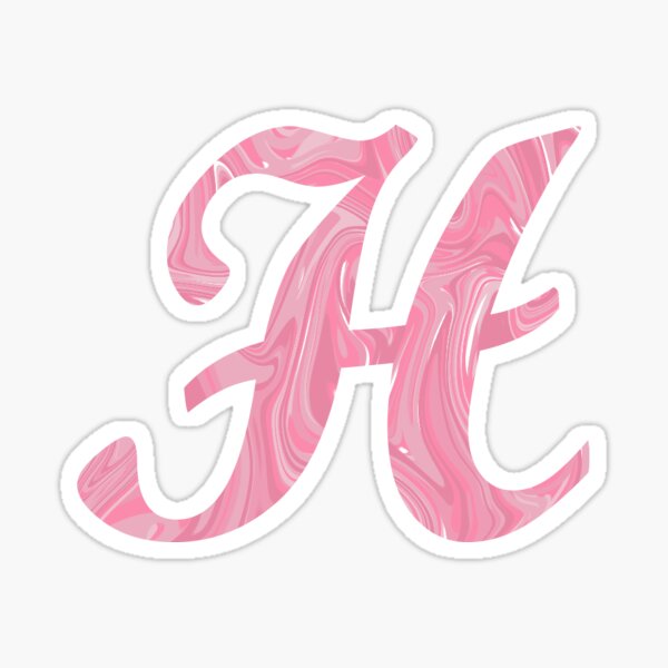 "Pink Marble Letter H" Sticker for Sale by Jaymesarah | Redbubble