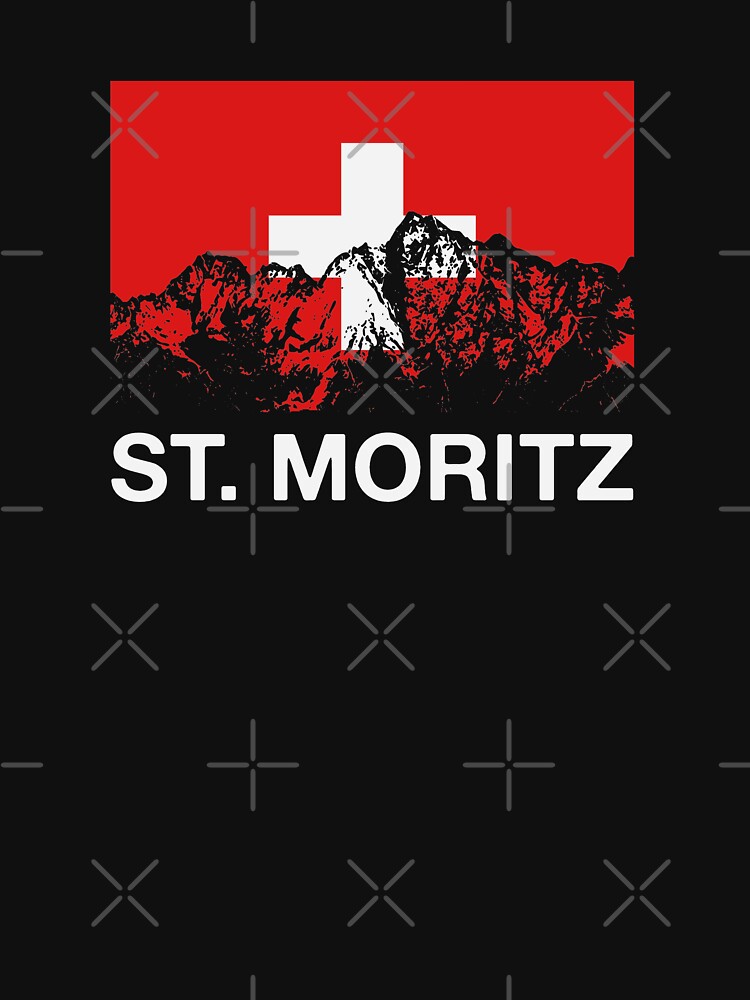 "St. Moritz Switzerland Swiss Flag SKI" T-shirt for Sale by IronEcho ...