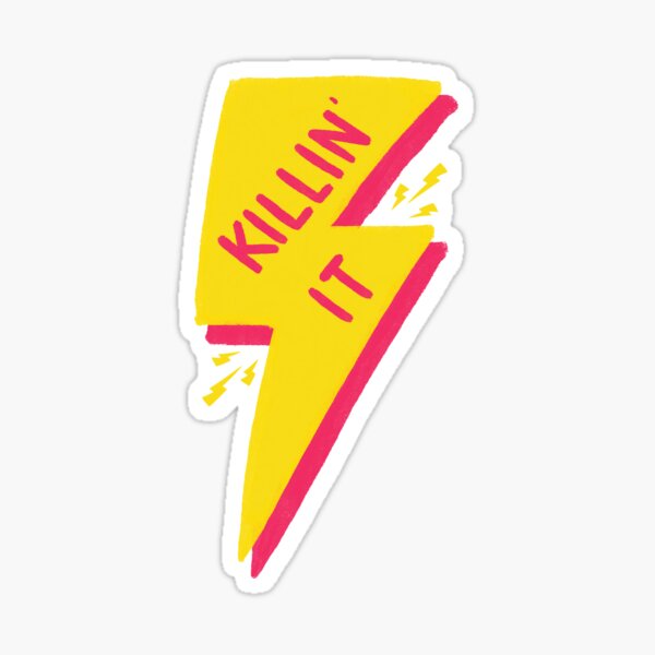 "Killin It Lightning Bolt" Sticker by annaw9954 | Redbubble