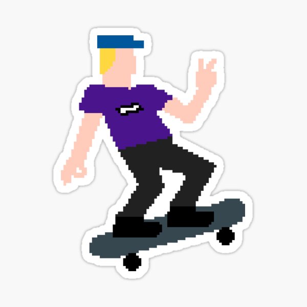 "pixel art skater" Sticker for Sale by TropicalBat | Redbubble