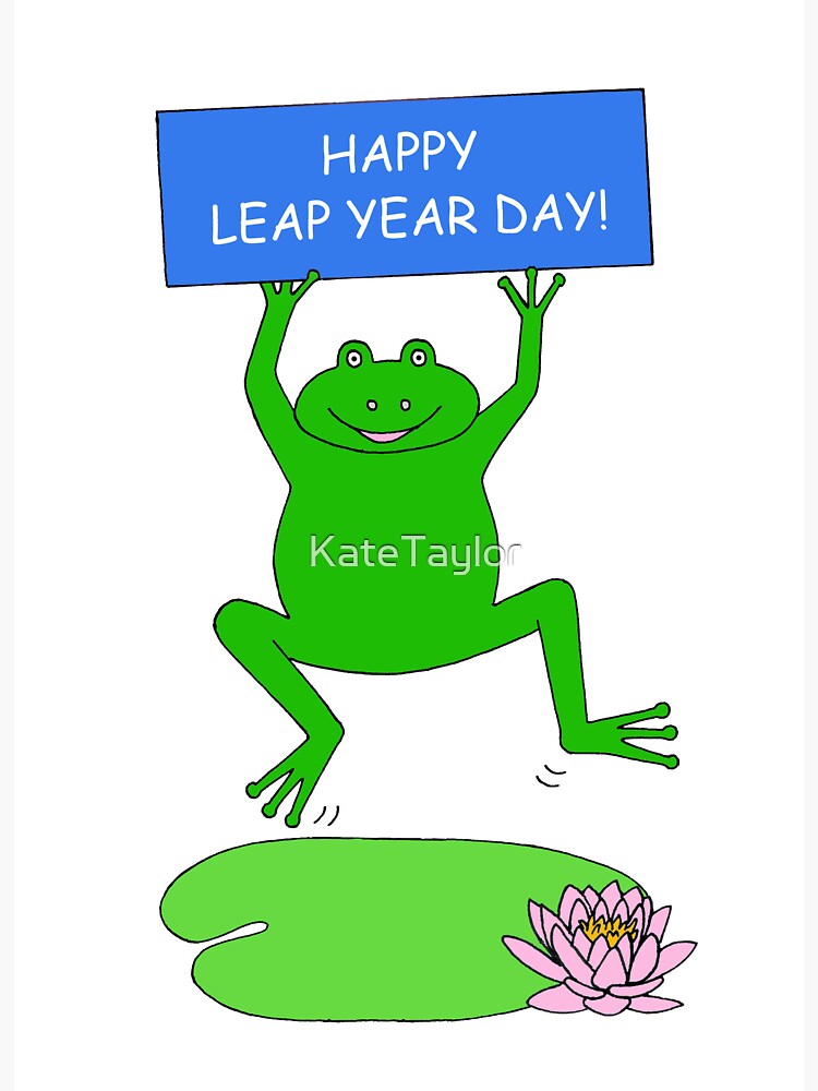 "Happy Leap Year Day Cartoon Frog" Sticker by KateTaylor | Redbubble