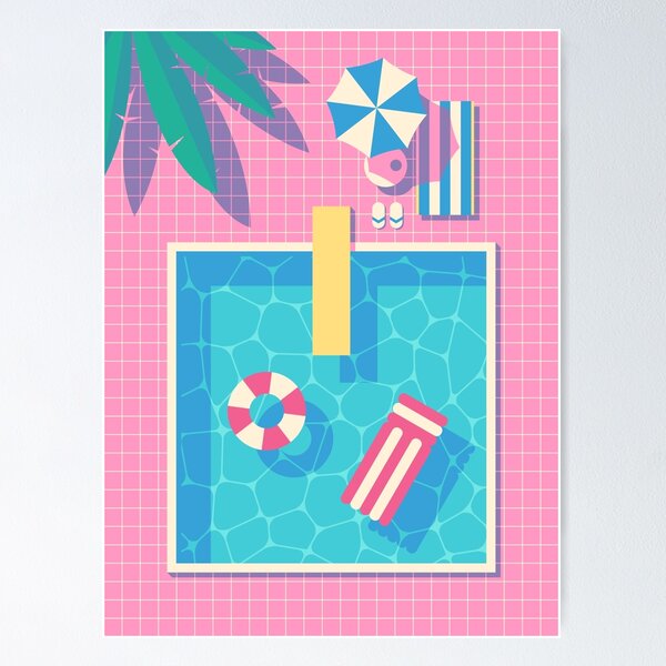 "80s Retro Swimming Pool" Poster for Sale by VoodooCircus | Redbubble